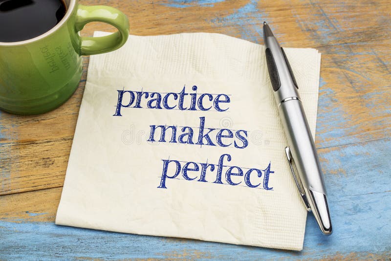 Practice makes perfect stock image. Image of motivation - 20586369