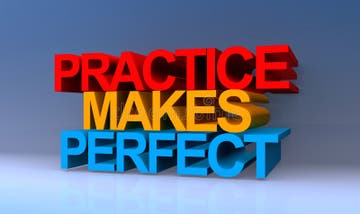 Practice Makes Perfect on Blue Stock Illustration - Illustration of blue, improvement: 254509201