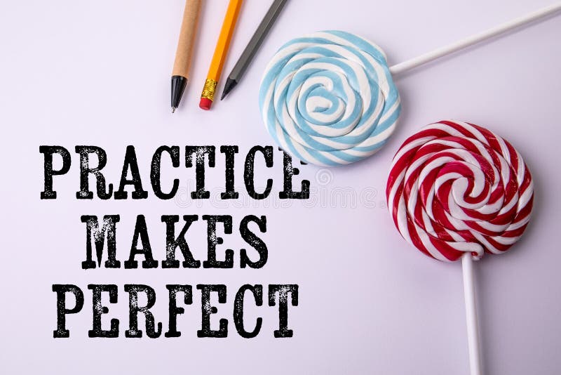 Practice Makes Perfect is Shown Using the Text Stock Photo - Image of ...