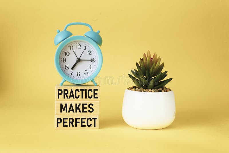 Practice Makes Perfect - Motivational Reminder on Wooden Blocks Stock ...