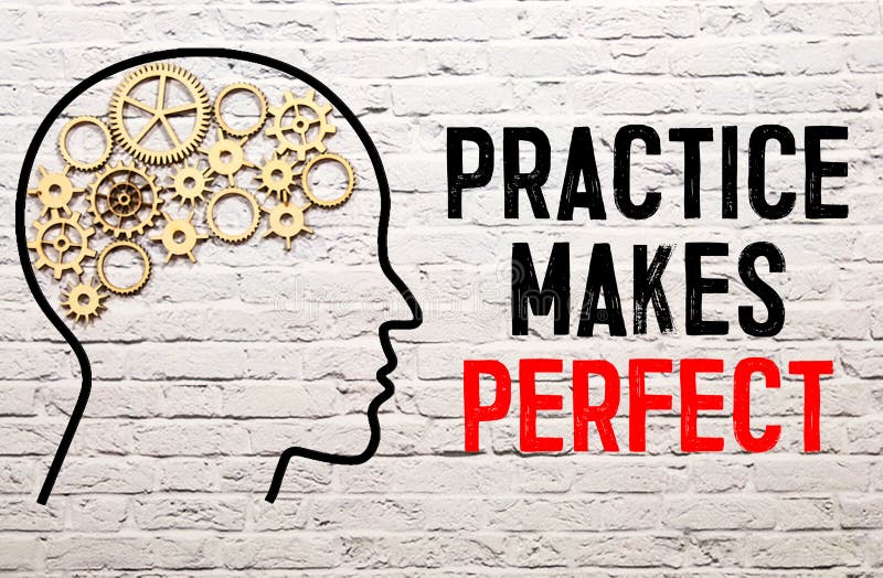 Practice Makes Perfect is Shown Using the Text Stock Photo - Image of ...