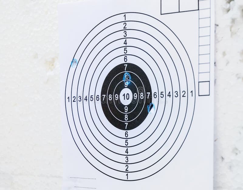 Practice Paper Target Shoot Hole Hit Mark Stock Image - Image of black ...