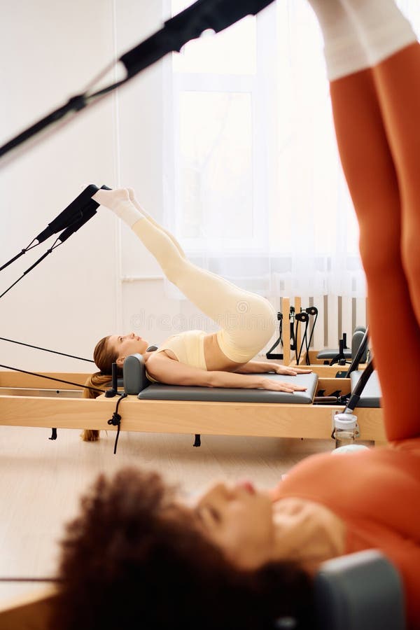 Practice Pilates in a Serene Studio Stock Image - Image of flexibility ...