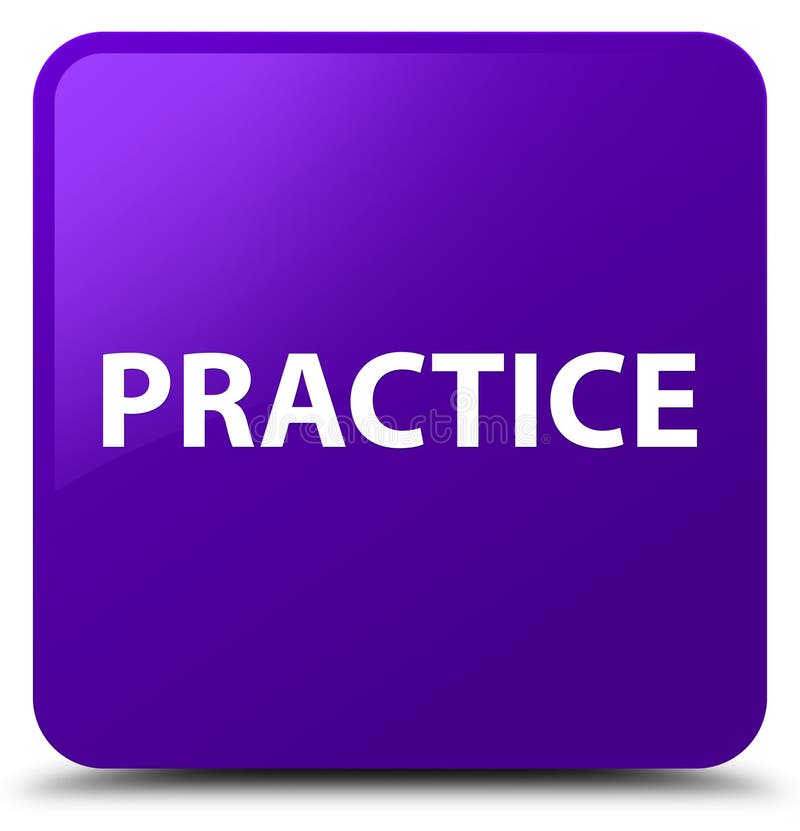 Practice Purple Square Button Stock Illustration - Illustration of ...