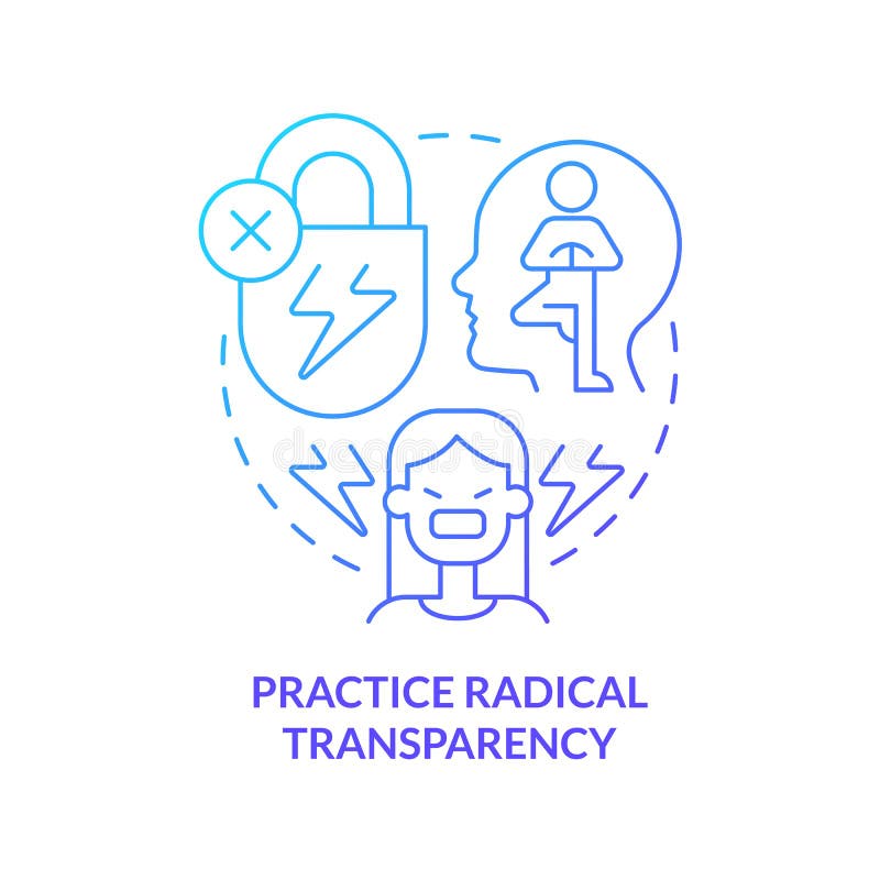 Practice Radical Transparency Blue Gradient Concept Icon Stock Vector ...