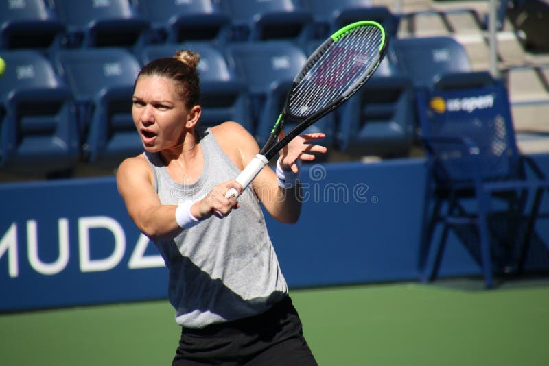 Simona Halep editorial image. Image of york, halep, practice - 157508060