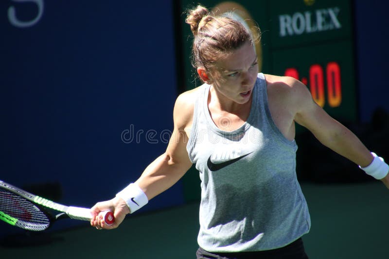 Simona Halep editorial stock photo. Image of open, session - 157508318