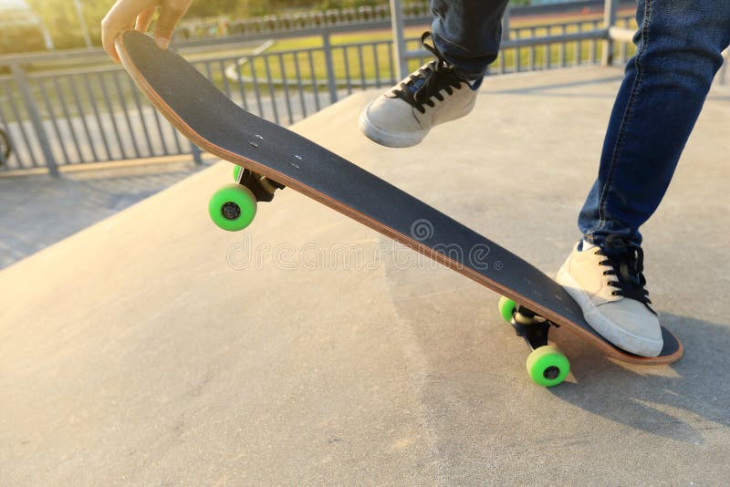 Practice Skateboarding at Skatepark Stock Image - Image of fashion ...