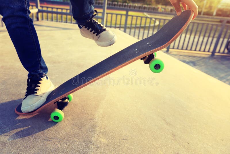 Practice Skateboarding at Skatepark Stock Image - Image of practice ...