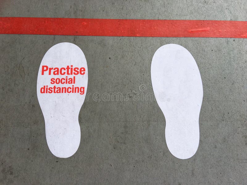 Practice Social Distancing Footsteps Steps Feet Coronavirus Covid 19 ...