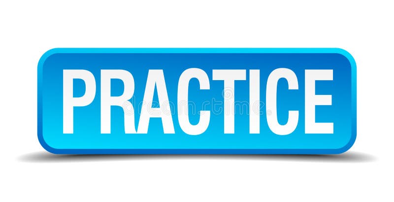 Practice button stock vector. Illustration of flat, white - 121048290