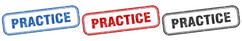 Practice Square Isolated Sign Set. Practice Stamp Stock Vector ...