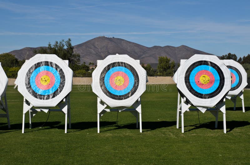 Practice Targets at Archery Field Stock Image - Image of bright, stand ...