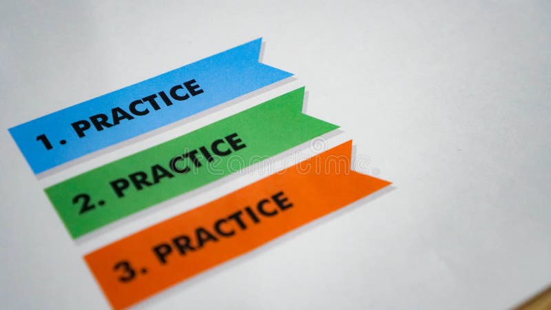 Practice. Practice Text on White Paper Stock Image - Image of education ...