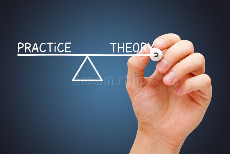 Practice and Theory Balance Business Concept Stock Image - Image of ...