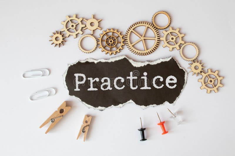PRACTICE Word Made with Building Blocks Stock Photo - Image of process ...
