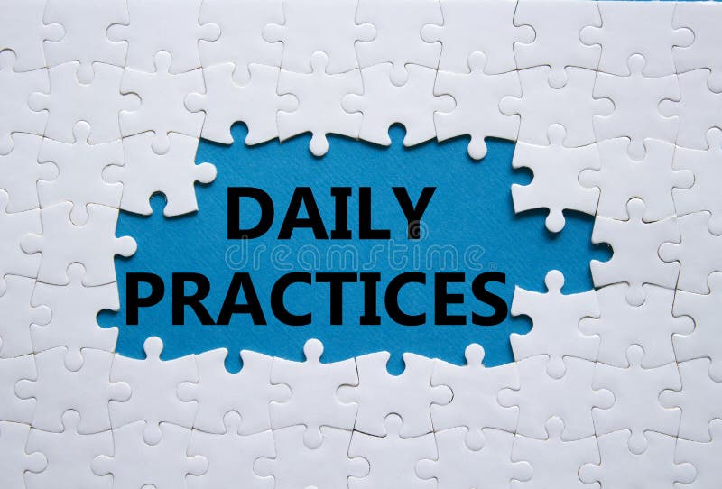 Daily Practices Symbol. White Puzzle with Words daily Practices ...