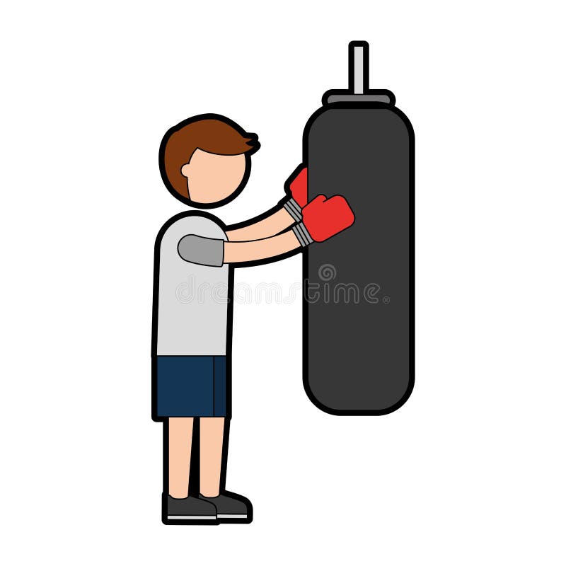 Practicing boxing avatar stock vector. Illustration of male - 92903678