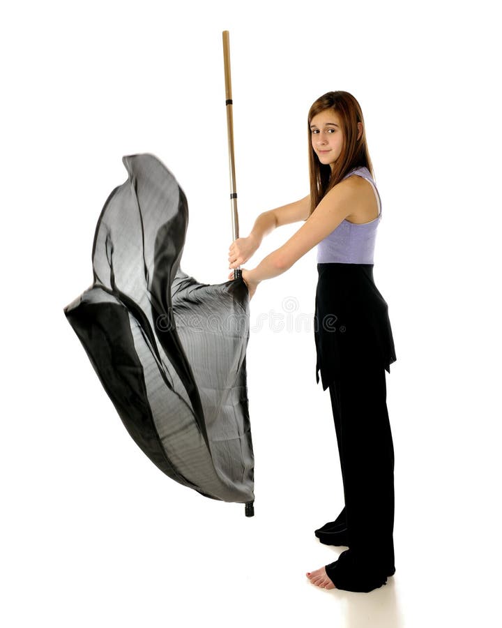 Practicing Color Guard stock image. Image of twirling - 19405793