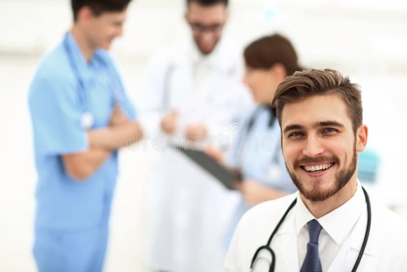 Practicing Doctor in the Clinic Stock Image - Image of coworkers ...