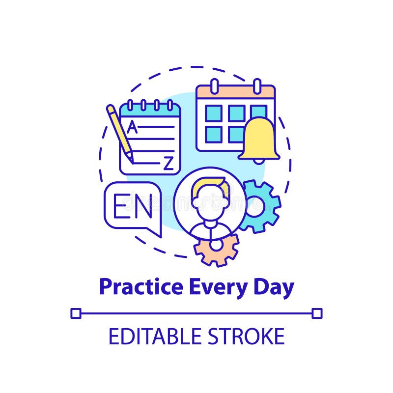 Practicing Every Day Concept Icon Stock Vector - Illustration of skill ...