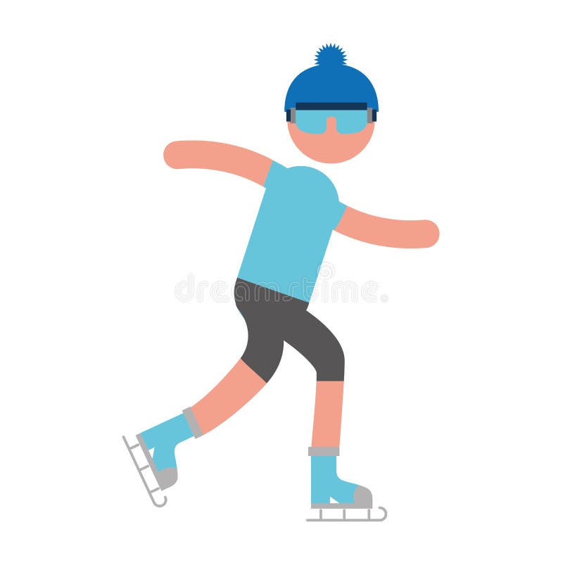 Practicing Ice Skate Avatar Stock Vector - Illustration of athlete ...