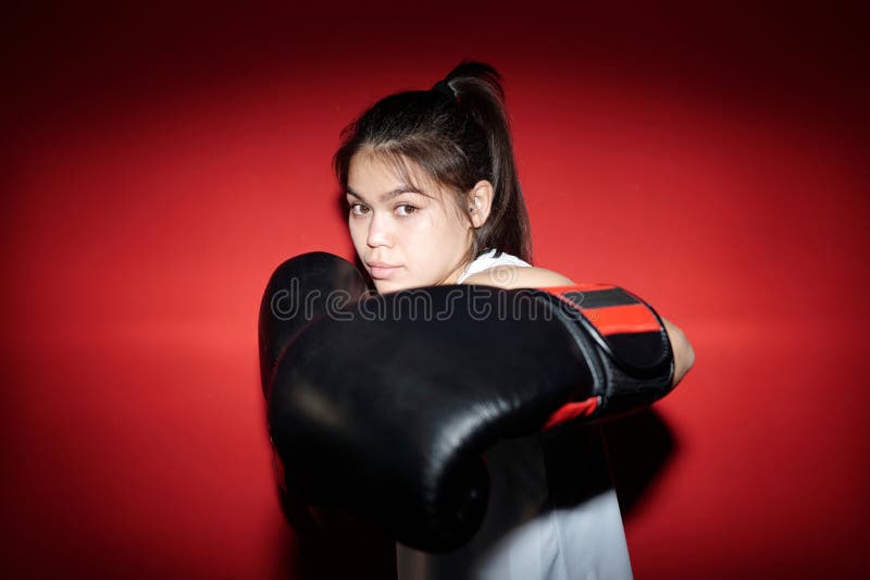 Practicing Kick during Boxing Training Stock Image - Image of ...
