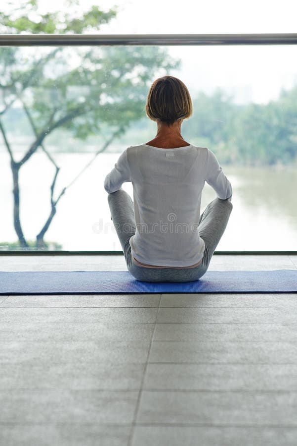 Lotus position stock image. Image of posing, lifestyle - 33275619