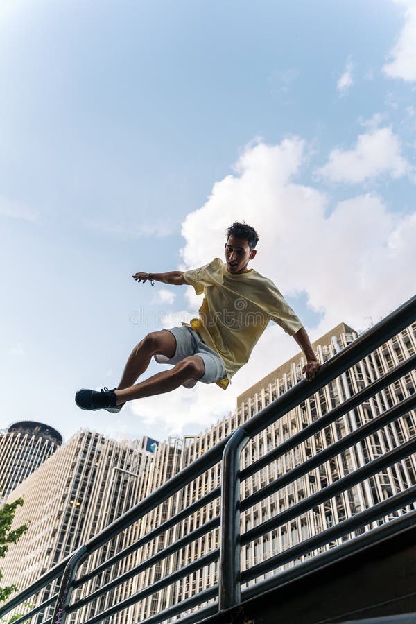Practicing Parkour in the City Stock Image - Image of energy, city ...