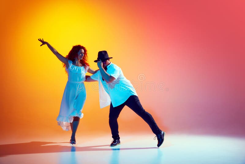 Practicing Salsa with Vigor, Dance Pair Perfects Steps, Demonstrating ...