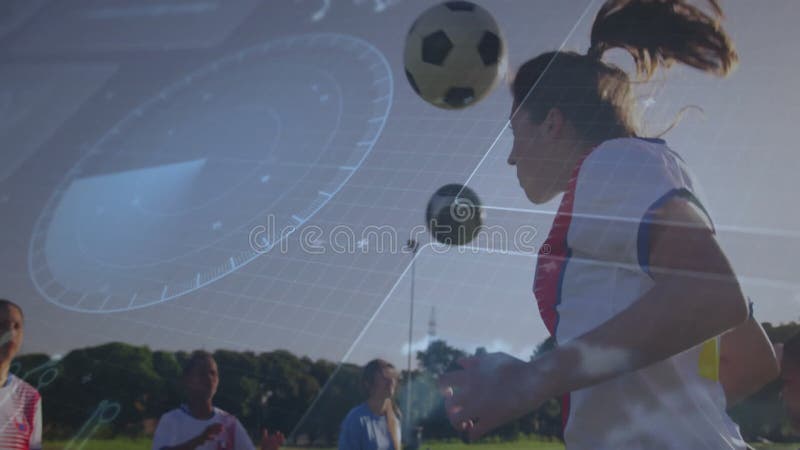 Practicing Soccer, Players Using Animation and Digital Data Overlay on ...
