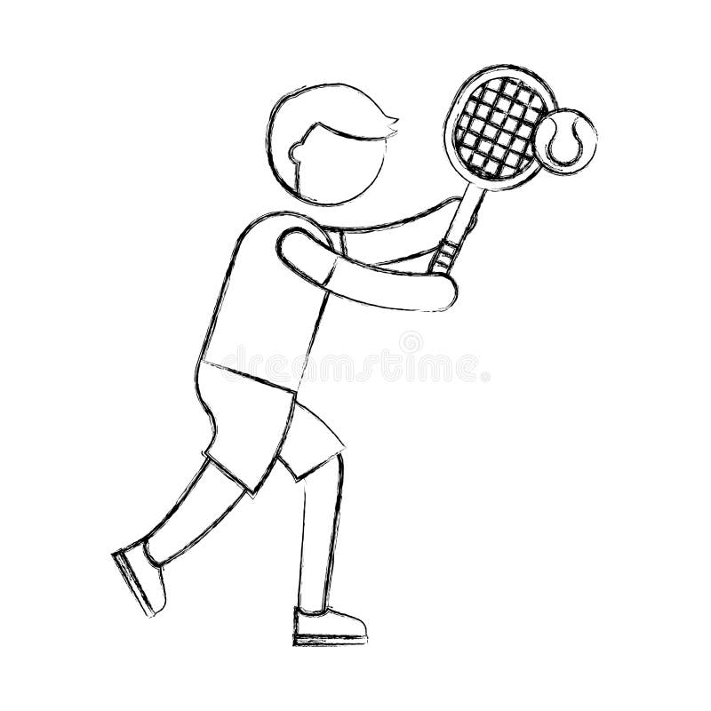 Practicing tennis avatar stock vector. Illustration of tennis - 92903750