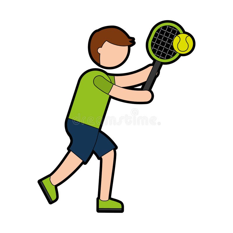 Practicing tennis avatar stock vector. Illustration of tennis - 92903750