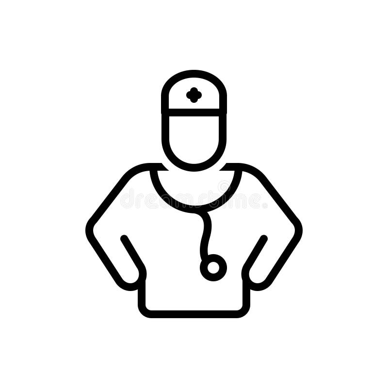 Black Line Icon for Practitioner, Businessman and Professional Stock ...