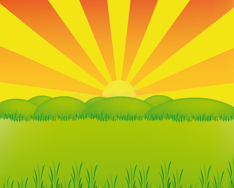 Fondo Del Verano Con La Hierba Ilustración del Vector - Ilustración de ...