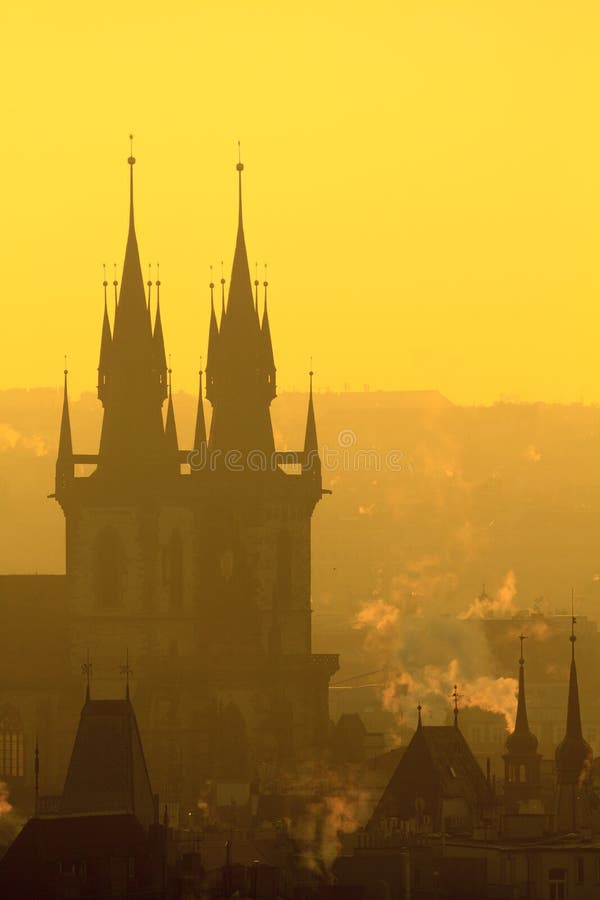 Praga, Capitale Della Cechia Fotografia Stock - Immagine di panorama ...