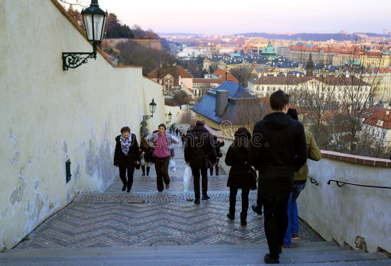 Praga roofs and stairways editorial stock image. Image of step - 69882759