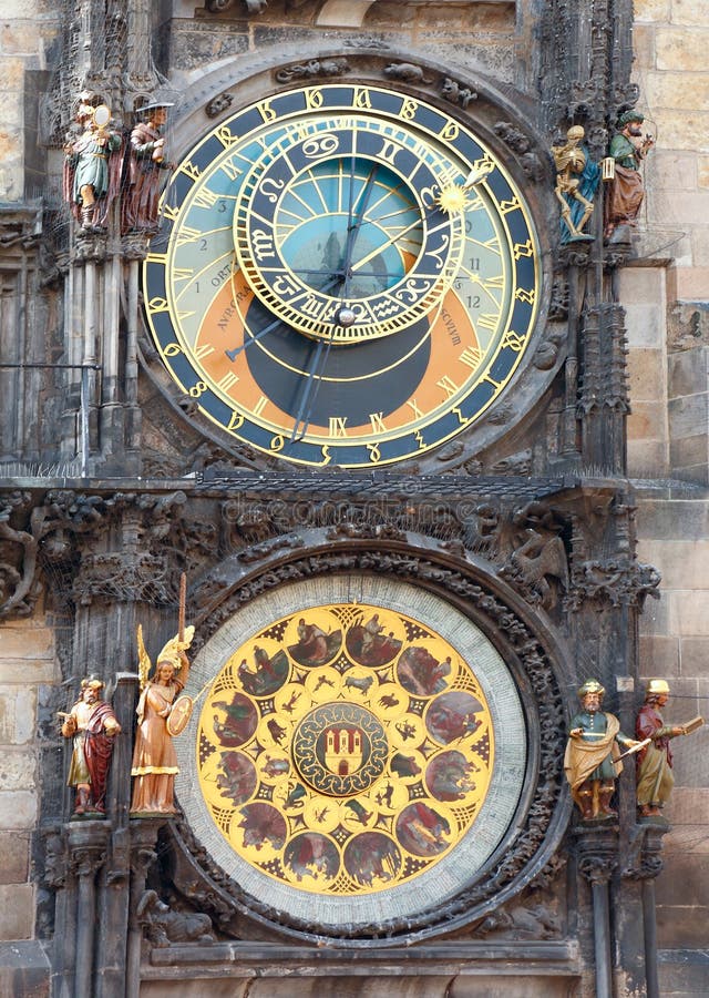 The Prague Astronomical Clock, Or Prague Orloj Stock Image - Image of ...