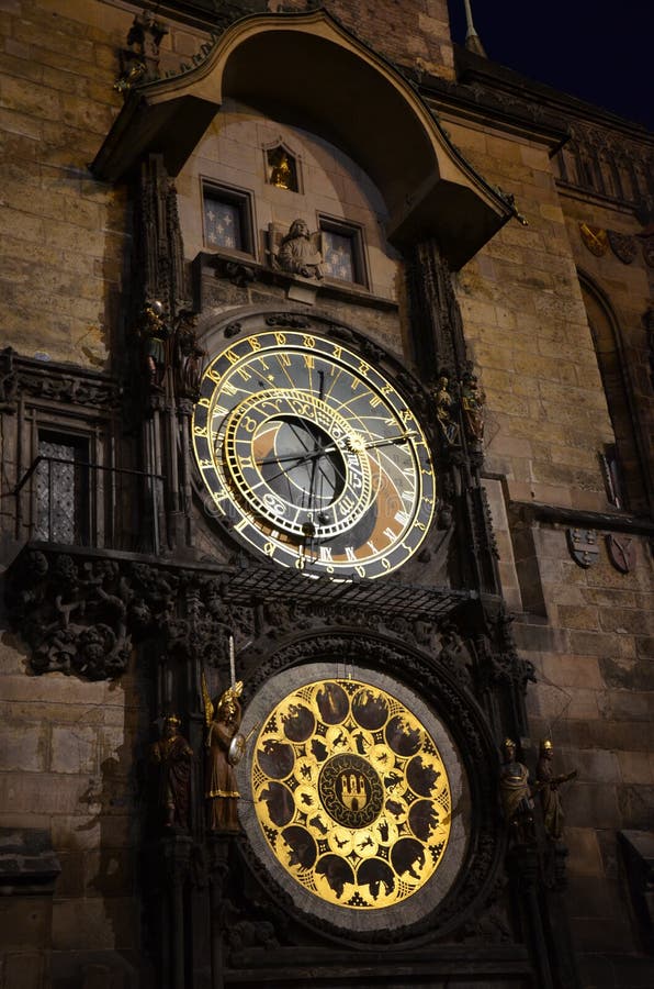 Prague astronomical watch stock photo. Image of tower - 44405318