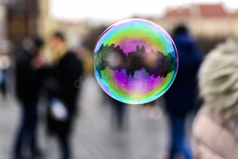 Prague in a bubble stock photo. Image of street, prague - 107753996