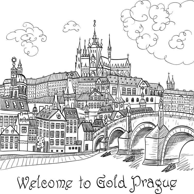 Charles Bridge Prague Stock Illustrations – 1,454 Charles Bridge Prague ...