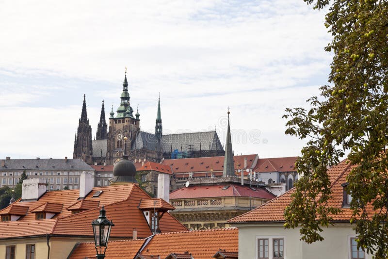 Prague Castle and Rooftops of Old Town Stock Photo - Image of famous ...