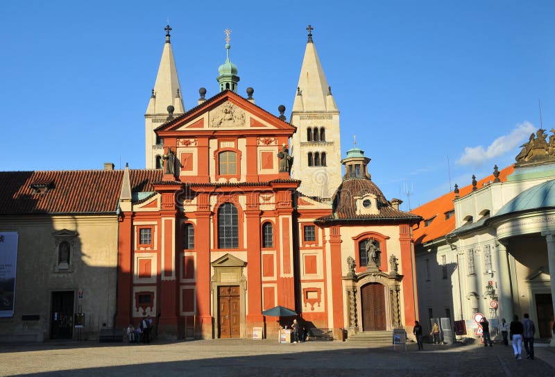 Prague. Basilica of St. George at Prague Castle Editorial Image - Image ...