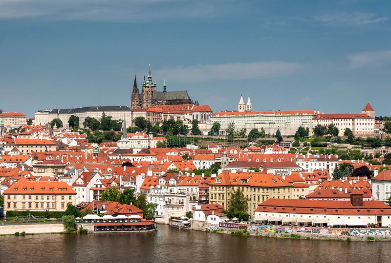 Prague Castle in summer stock photo. Image of outdoor - 81418148