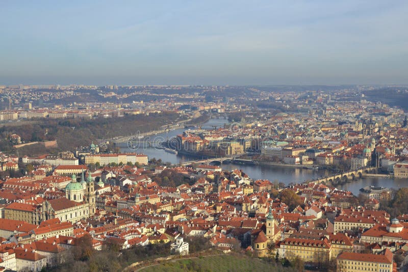 Prague Cityscape from the Petrin Tower Stock Image - Image of landscape ...
