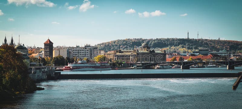 Prague, Czech Republic stock image. Image of river, ship - 259448525