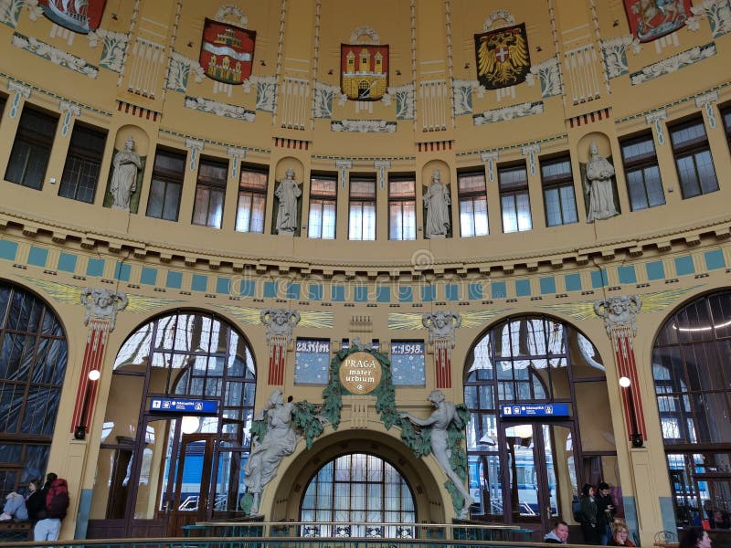 Prague, Czech Republic - April 21th 2024 - Train Station Old Part ...