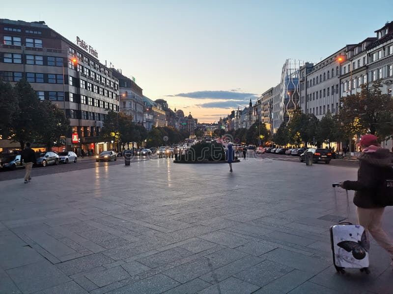 Prague, Czech Republic - April 21th 2024 - Wenceslas Square in Prague ...