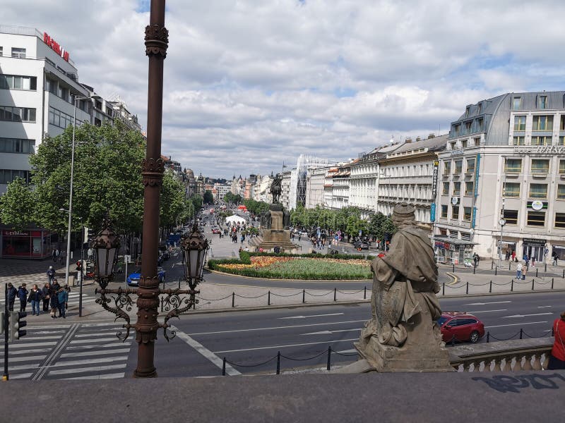 Prague, Czech Republic - April 21th 2024 - Wenceslas Square in Prague ...