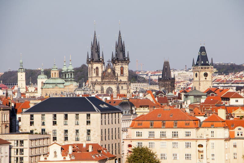 Prague, Czech Republic, April 22, 2019 - View of Prague from a Height ...